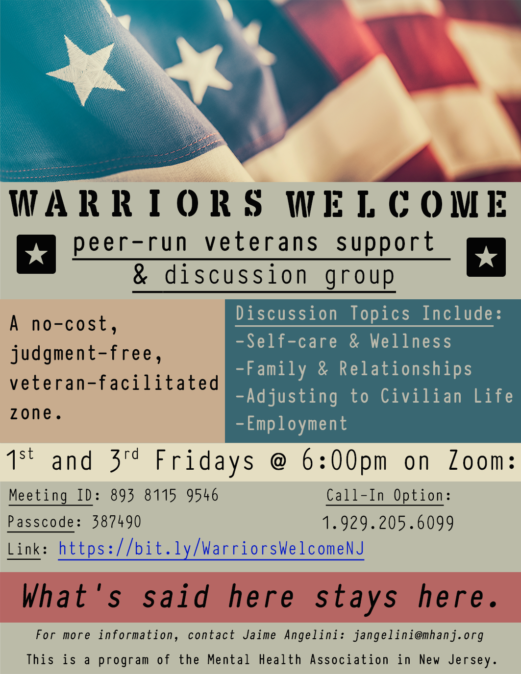 Virtual Veterans’ Support Group